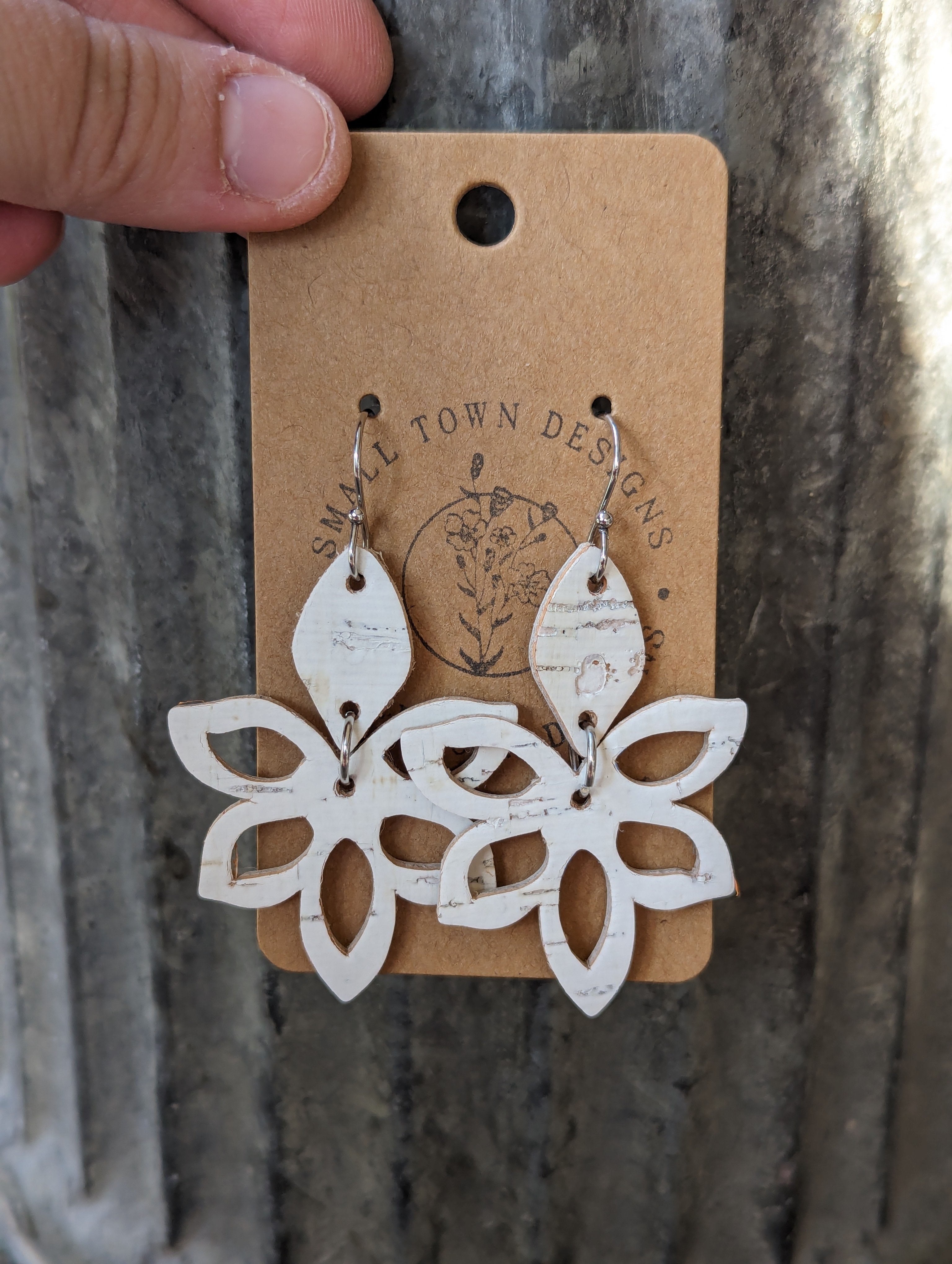 White Floral Dangles – Small Town Designs